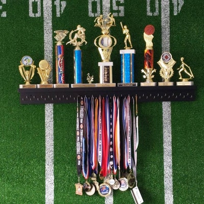 Large Medal Wall Holder Wide Top Shelf / Trophy Medal Ribbon Display ...
