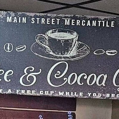 Coffee Bar Sign Freshly Brewed Coffee Beans Artwork Large Wall Art ...