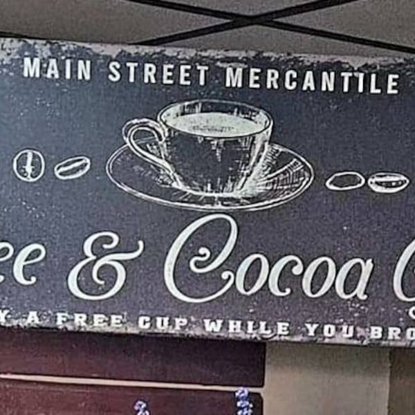 Coffee Bar Sign Freshly Brewed Coffee Beans Artwork Large Wall Art ...