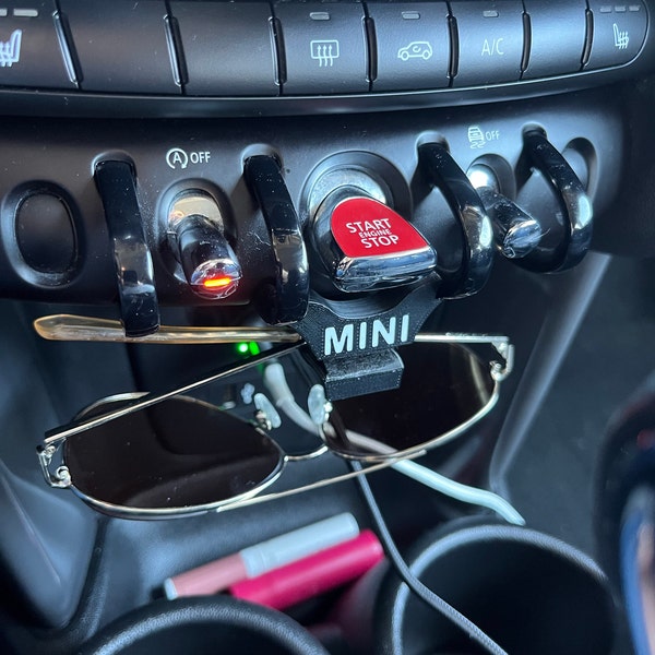 MINI Cooper Sunglass Clip Dash Holder Mount -felt Lined -fits Most Size ...