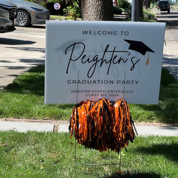 Graduation Welcome Sign, Graduate Decorations, Personalized High School ...