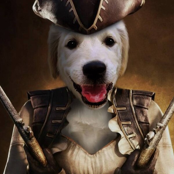 Custom Pirate Pet Portrait | Classic Pet Portrait | Custom Pirate ...
