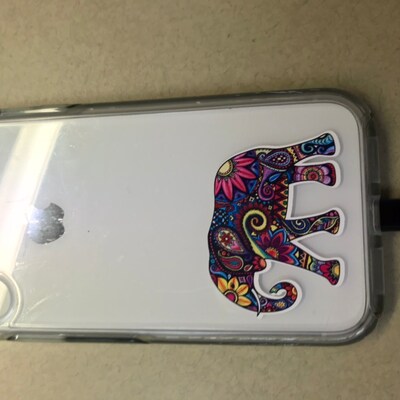 Elephant Car Decal Colorful Design Bumper Sticker Laptop Decal Pink ...