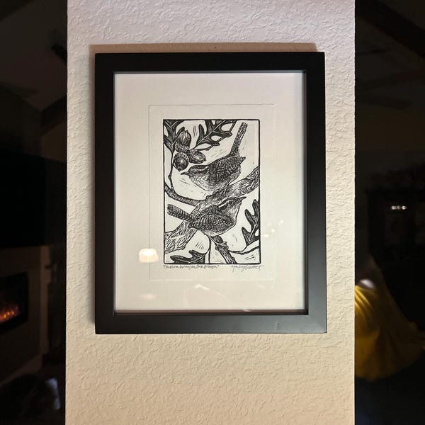 Green Lacewing Mini Linocut Print | 4x6 Insect Relief Block Print ...