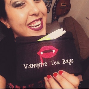 Vampire Tea Bags Tampon & Maxi Pad Bag Zippered Fabric Purse | Etsy