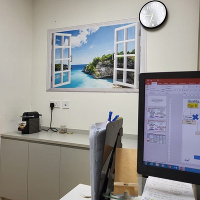 Santorini Greece Wall Decal Greek Wall Sticker 3D Window - Etsy