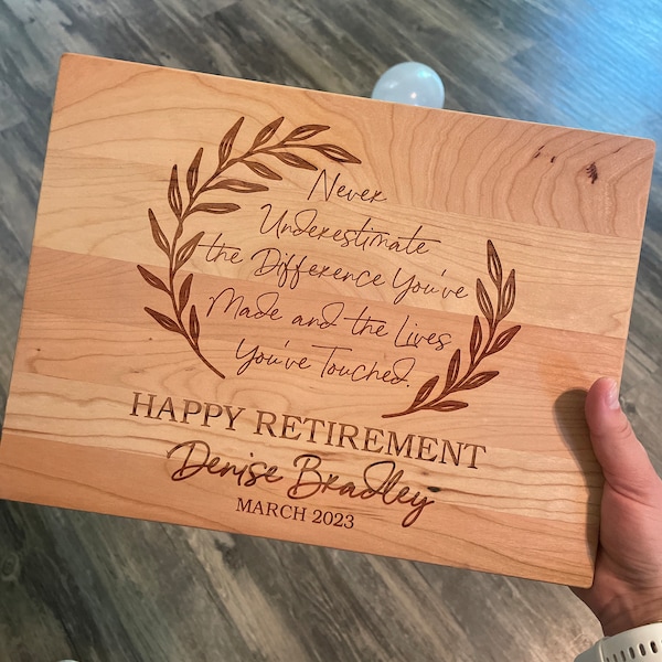 Happy Retirement Cutting Board, Retirement Cutting Boards, Retirement ...