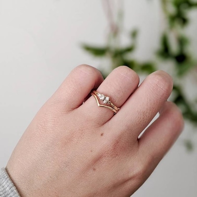 Gold Wishbone Wedding Ring 18ct Gold Wishbone Ring Gold Wedding Ring ...