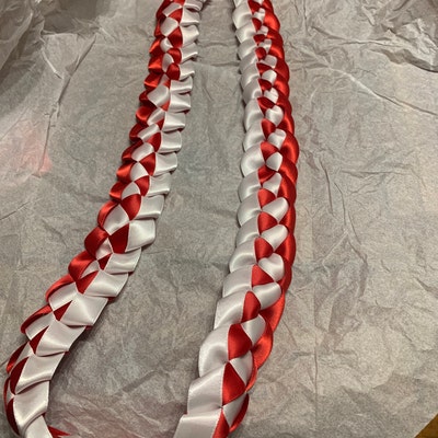 44 Custom Two Ribbon Braided Ribbon Leis You Choose Colors graduation ...