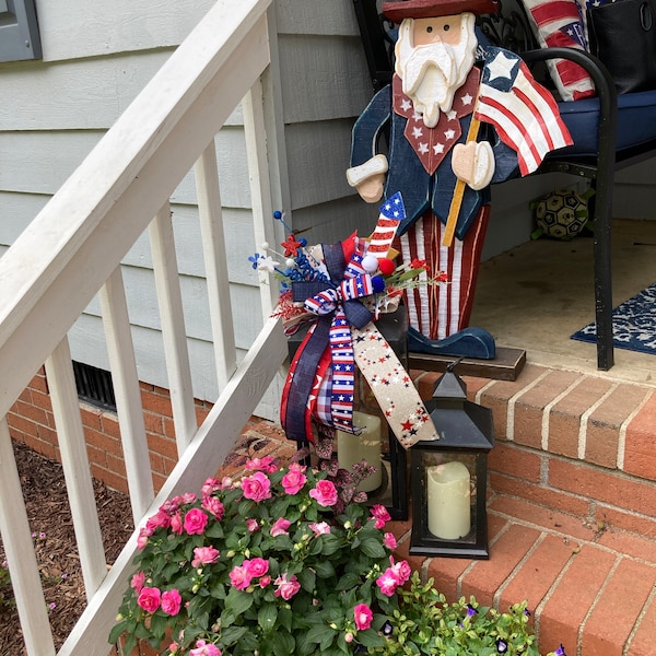 Army Forge Bow, Army Bow, Green and Burlap Bow, Bow for Lantern Wreath ...