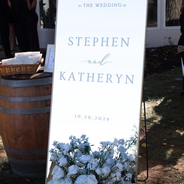 Welcome to Our Wedding Sign Customizable Names for Mirror, Acrylic, Etc ...