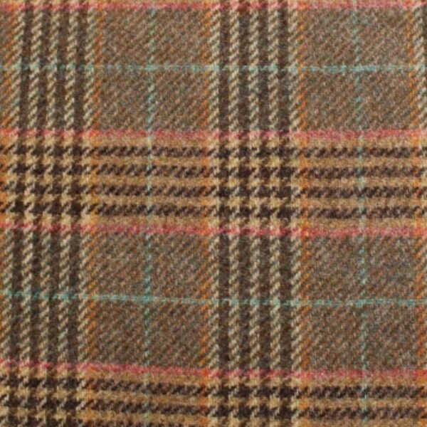 100% Wool Windowpane Check Tweed Fabric | DM32 - Etsy