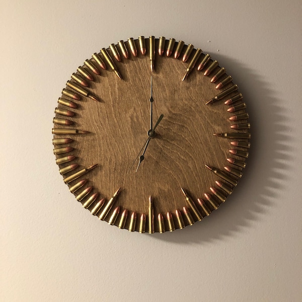Original Dark Walnut Stained Bullet Clock. Perfect Veteran Gift or for ...