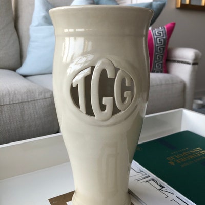 Custom Monogram Vase Personalized Wedding, Anniversary, Mother of the ...