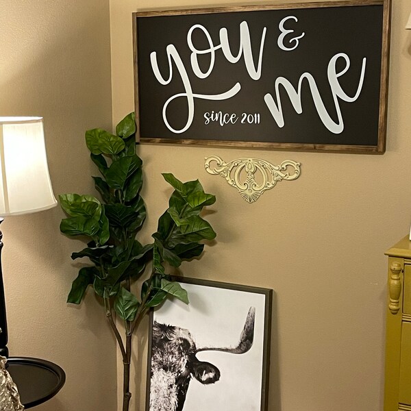 You and Me Sign | Established Date | Master Bedroom Wall Decor | Master ...