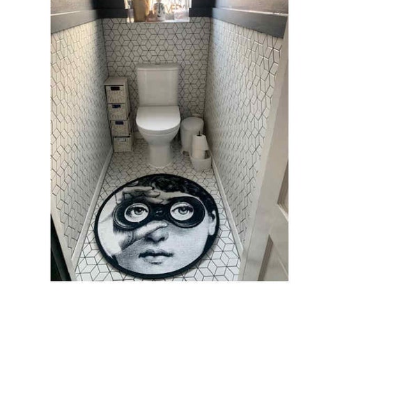 Round Moon Face Figure Rug, Modert Art Design Rug, Stars Figured Rug ...