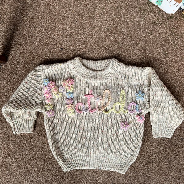 Custom Design Jumper,personalised Sweater,hand Embroidered Sweater,baby ...