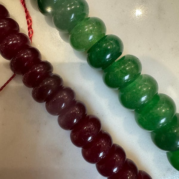 NATURAL Green Jade Gemstone Bead 8x5mm Rondelle Shape Bead, Beautiful Green Color Jade Gemstone ...