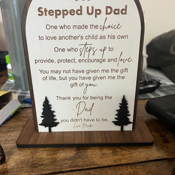 Stepped up Dad Custom Gift, Father's Day Gifts From Kids, Step Dad ...