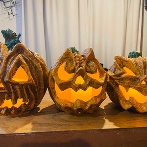 Paper Mache Pumpkin Witch Water Resistant Outside Halloween Fall Decor ...