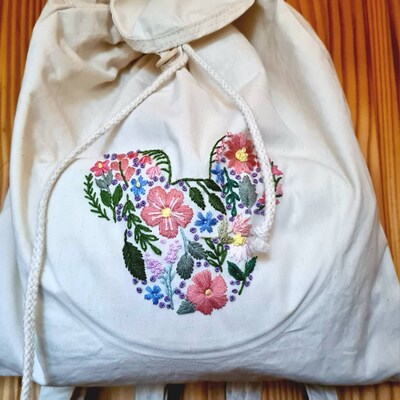 Flower Mickey Embroidery Pattern Floral Embroidery Pattern Mickey Hoop ...