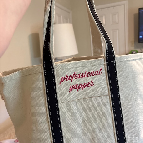 Personalized Canvas Tote, Ironic Boat Bag, Monogram Canvas Tote Bag ...