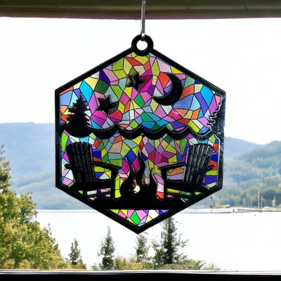 Mountain Suncatcher SVG for Glowforge Sun Catcher SVG for Laser ...