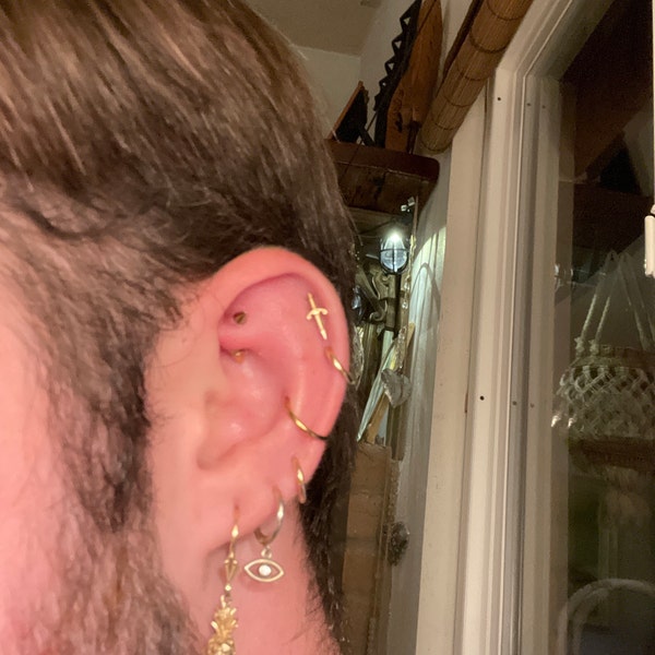 10 Karat Gold Dagger on a Custom Jewelry Post. Perfect for Helix ...