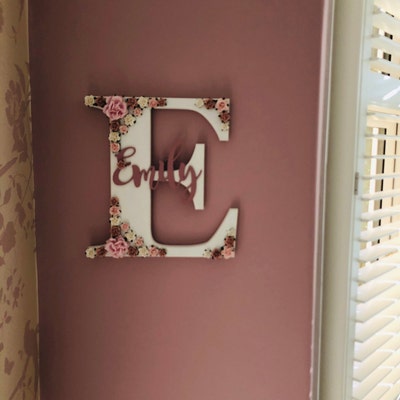 Personalised Nursery Letter High Quality Floral Wooden Letter Nursery ...
