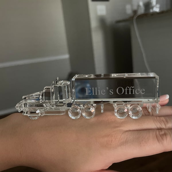 Crystal Semi Truck Figurine, Award, 18-wheeler, 3 Sizes Available ...