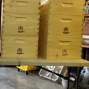 Bee Hive 10 Frame Langstroth 2 Deep Brood Boxes & 3 Medium Super Boxes ...