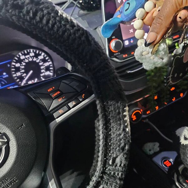 Black Glow-in-the-dark Skull Steering Wheel Cover (custom Colors Upon ...