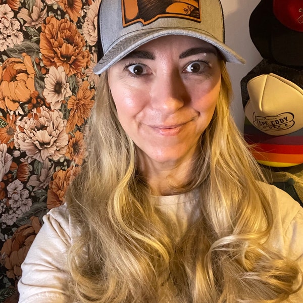 Snook Fishing Trucker Hat Genuine Leather Patch Hat, Fishing Accessory ...