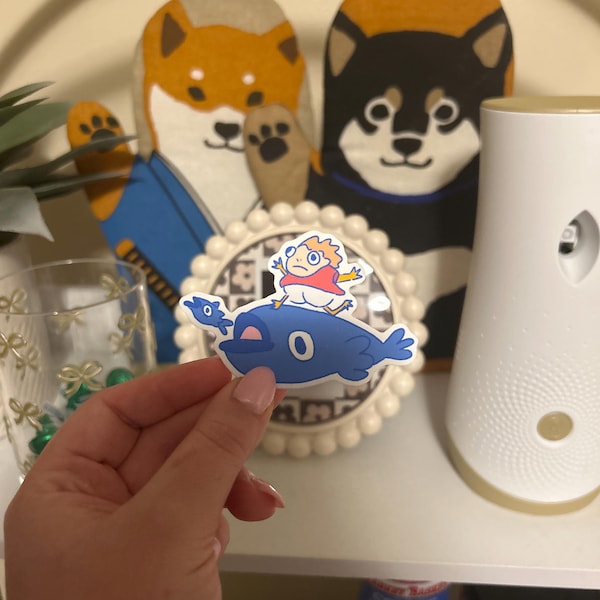 Cute Girl on Fish // Sticker - Handmade and High Quality - for Phone ...