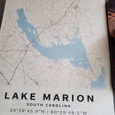 Custom Lake Map Print, Lake House Art Digital Download Lake Poster Wall ...