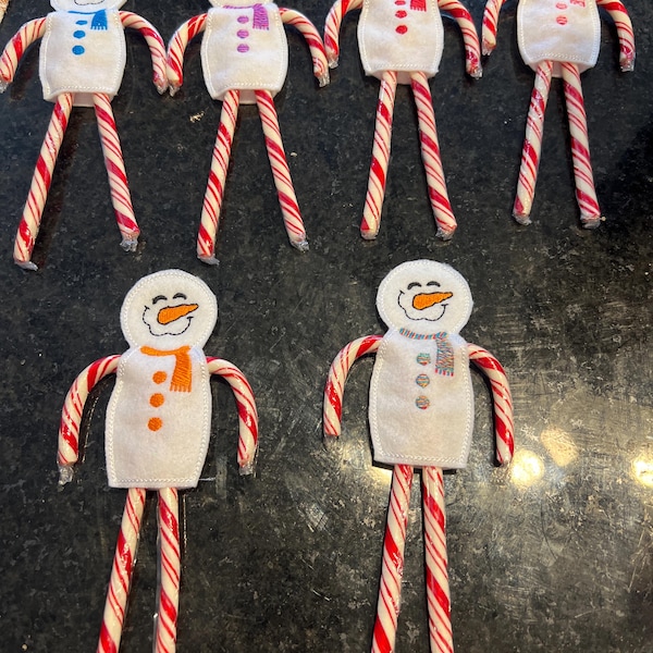 Happy Snowman Candy Cane Holders! Scarf and Buttons Match in Your ...