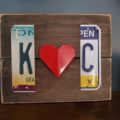 Custom Initials HEART License Plate Sign Unique Anniversary Gift for ...