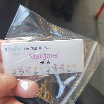 Resin Finish Hello My Name is Rainbow Name Badge Reel Student Nurse ...