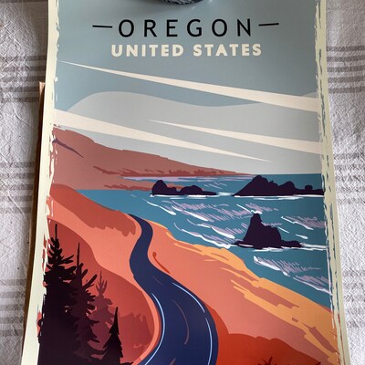 Retro Style Travel Poster, Oregon Vintage Rustic Poster Print, Home ...
