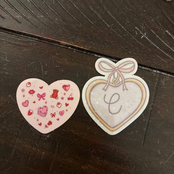 Custom Initial Heart Locket Waterproof Sticker-unique Gift ...