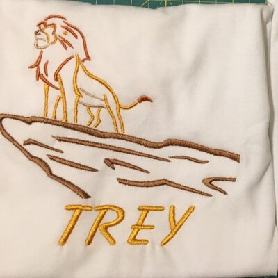 Lion King's Simba Standing on Pride Rock Sketch Digital Embroidery ...
