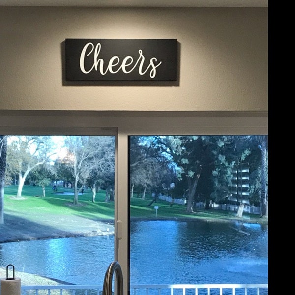Cheers Wood Sign - Bar Sign - Wall Decor - Hand-painted Cheers Sign ...