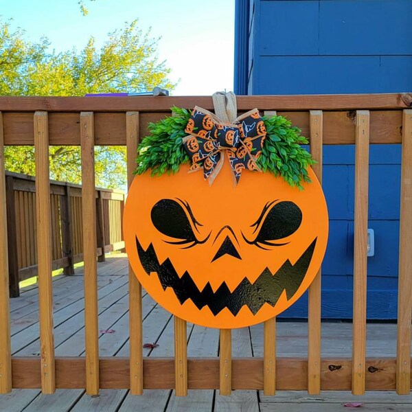 Halloween Front Door Decor | Halloween Front Door Sign | Jack-o-lantern ...