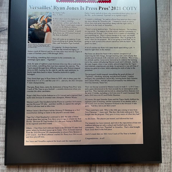 Personalized Newspaper Plaque - Simply Provide the Article and Optional ...
