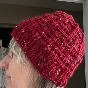 Slalom Run Beanie Knitting Pattern Textured Hat Pattern Bulky Pattern ...