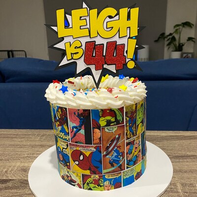 Comic Blurb Cake Topper, Superhero Cake Topper, Batman Cake Topper ...