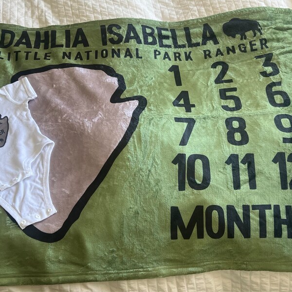 National Parks Milestone Blanket | Custom Little National Park Ranger ...