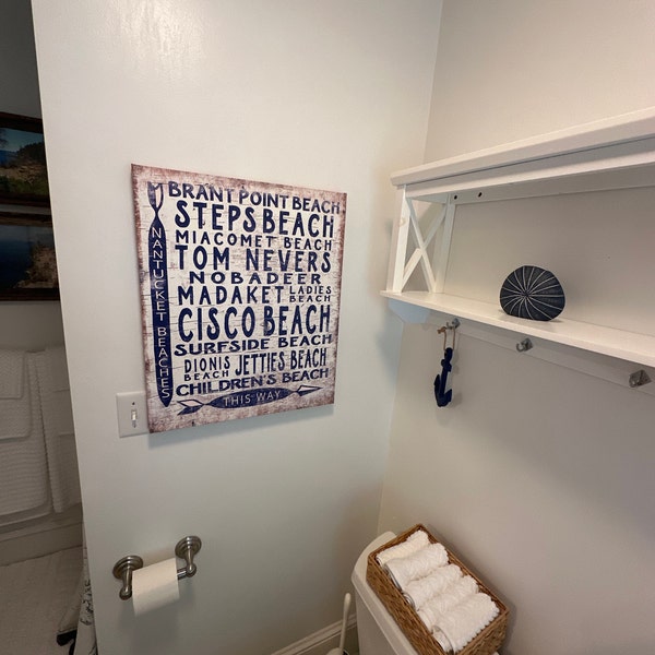 Nautical Flag Welcome Sign, Coastal Wall Decor Sign, Vintage Nautical ...