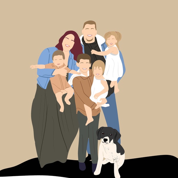 Custom Minimalist Digital Portrait Faceless Illustration ASAP Faceless ...