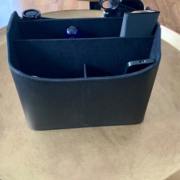 Personalized Leather Remote Caddy, Desk Organizer, Remote Control ...